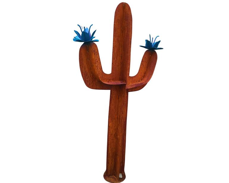 Rustic prickly pear cactus | metal cacti | Rustic Patina Sculpture by ...