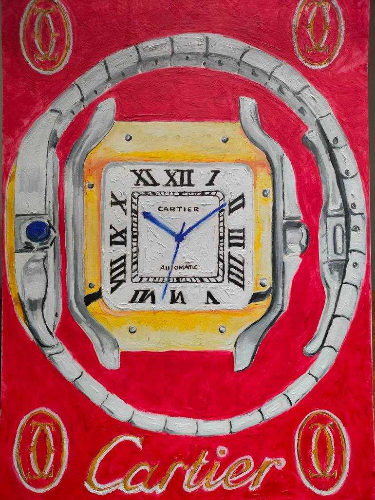 Cartier Tank Watch Painting by Steve Peachey | Saatchi Art
