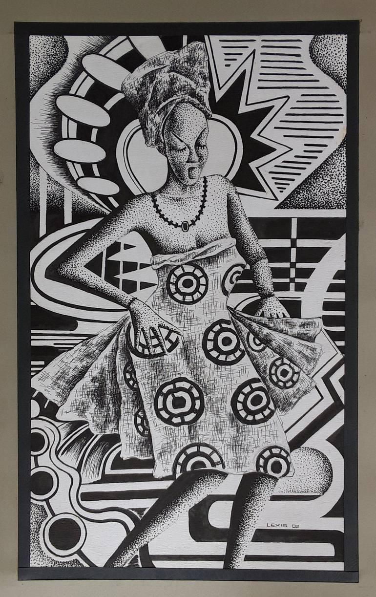 The dance, pen and ink drawing Drawing by ALEX MENSAH | Saatchi Art