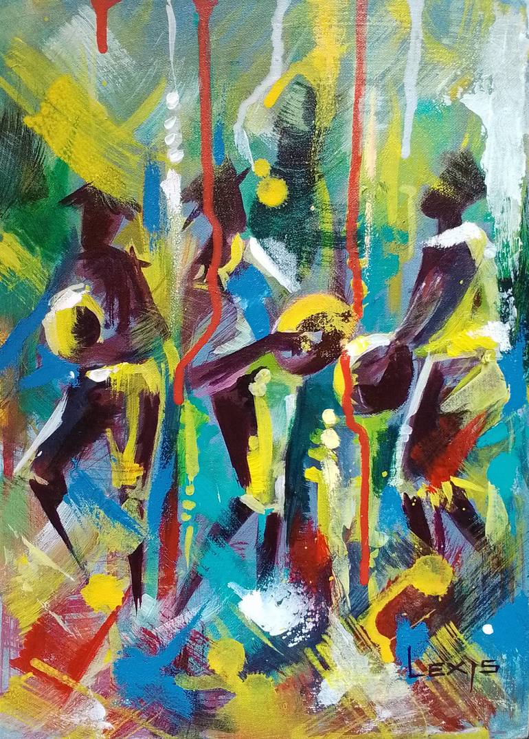 Rhythmic harmony, cultural music and dance celebration art Painting by ...