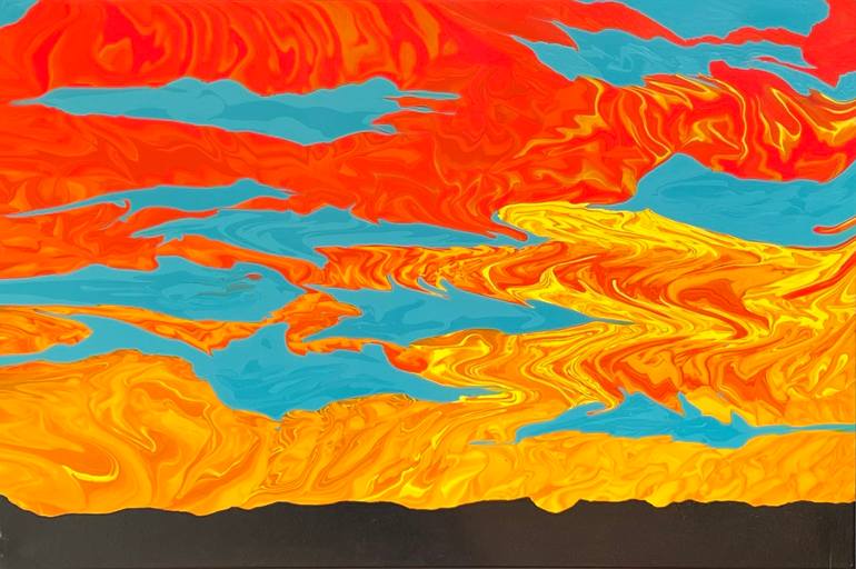 Electric Sunset Painting by Cameron Cohen | Saatchi Art