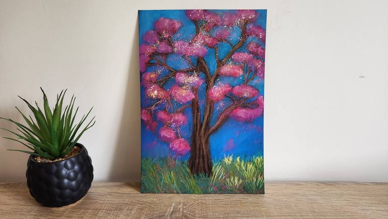 Cherry Blossom Tree Fantasy Art Patel Art Painting by Vics Art ...