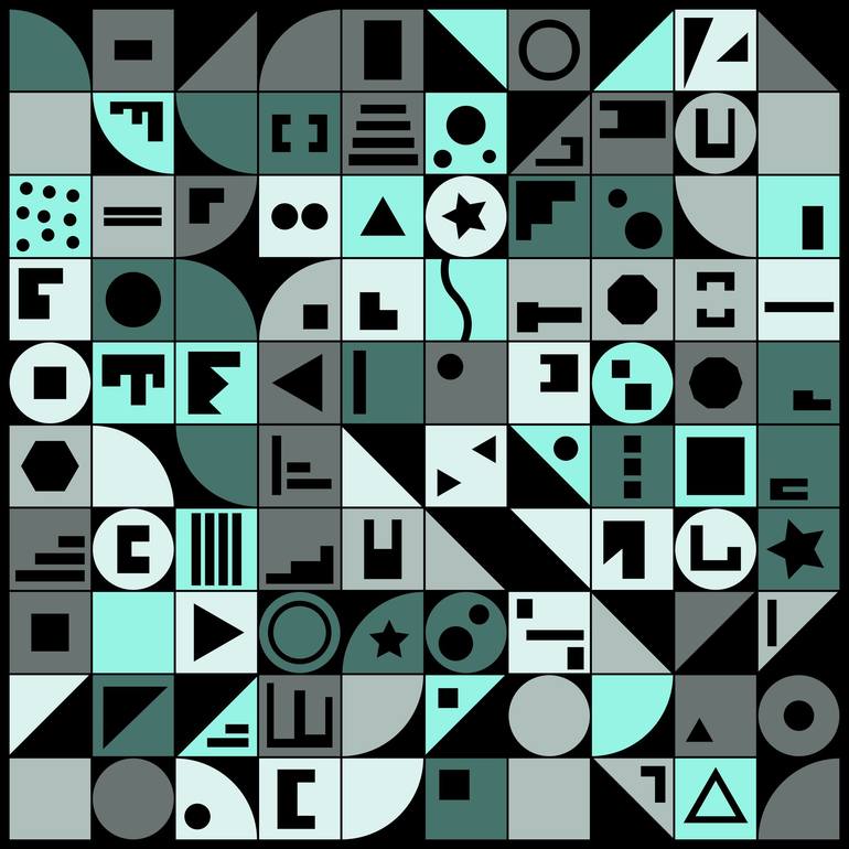 Geo Squares #023 Digital by Dave Stevens | Saatchi Art