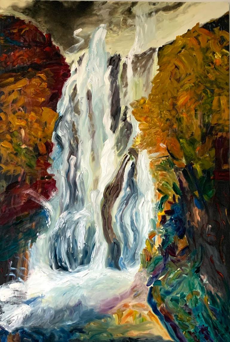 Waterfall ~1 Painting by Lisa Lee | Saatchi Art