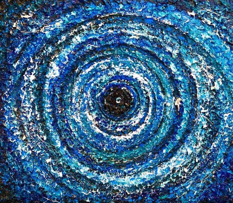 The Blue Spin Painting by Rawia Ghandour Zantout | Saatchi Art