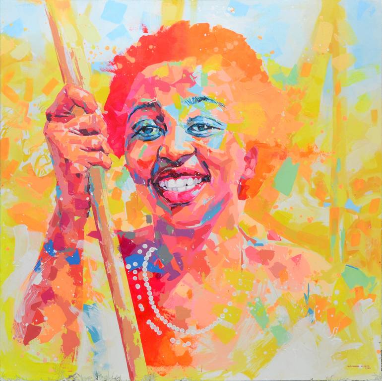 The magic of a smile Painting by Ditshupo Mogapi | Saatchi Art