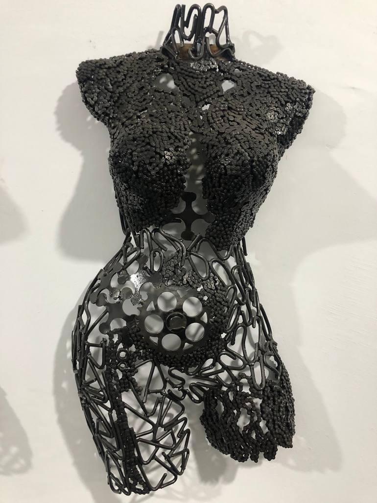 Elegant Female Torso Metal Sculpture, Modern Woman Figure, Sculpture by ...