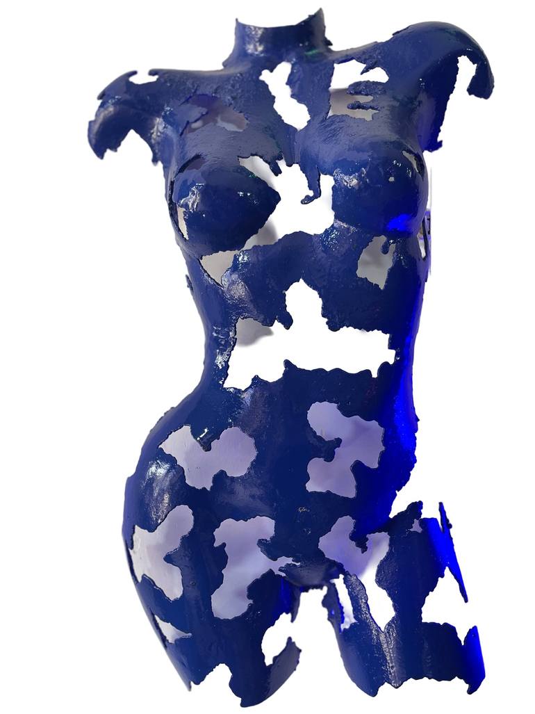 Elegant Female Torso Metal Sculpture, Modern Woman Figure Sculpture by ...