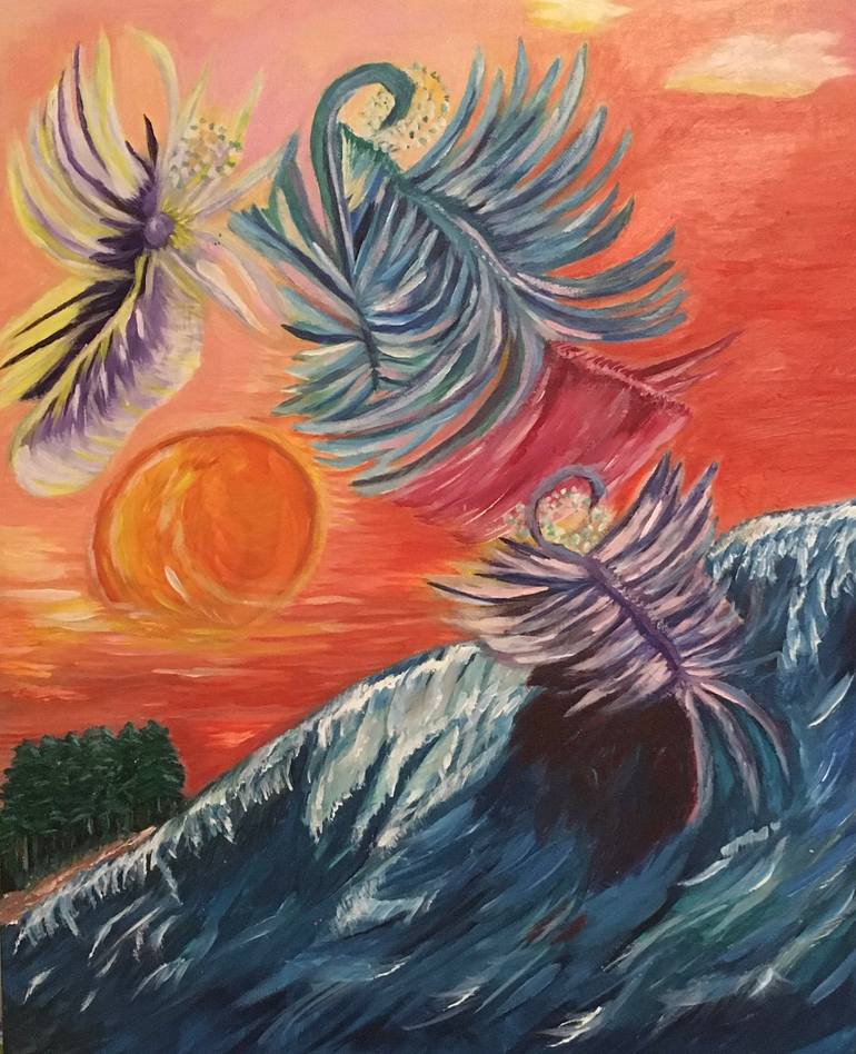 The Feather Things Painting by Kim Hazelwood | Saatchi Art