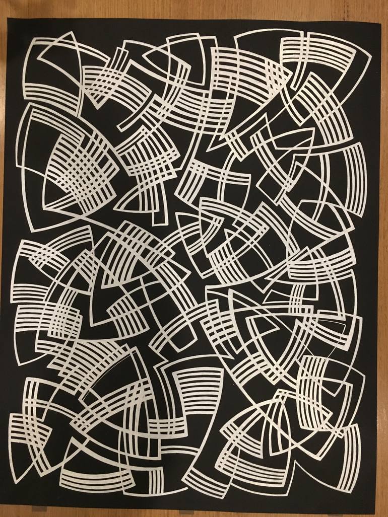 White paint black paper 3 Painting by Sam Buckland | Saatchi Art