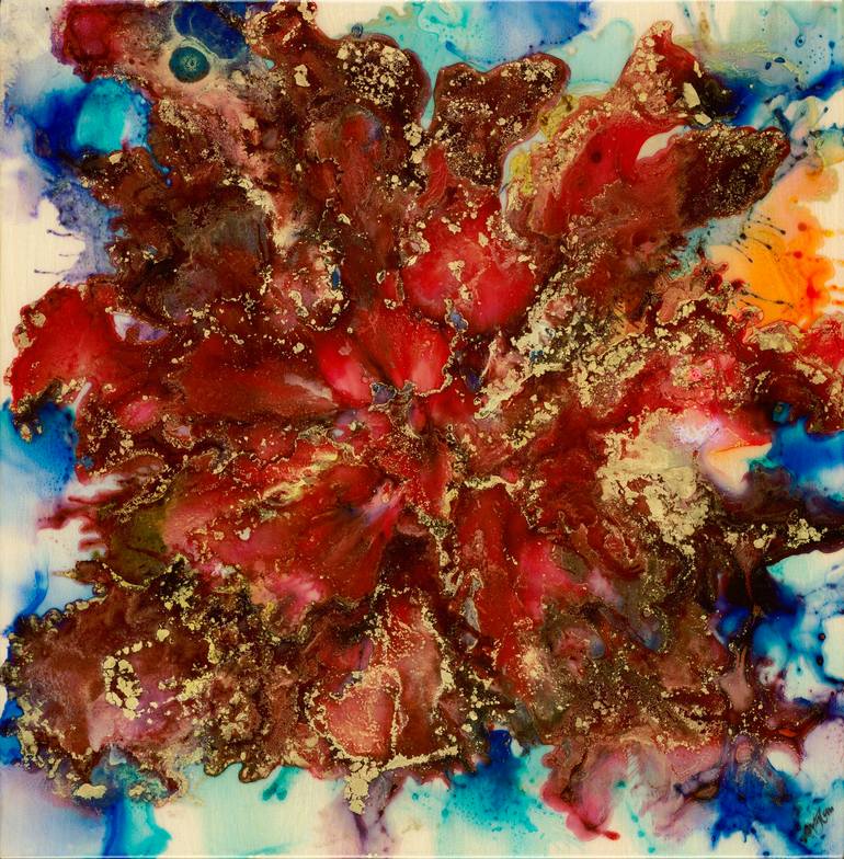 Red Mudan (Peony) Painting by Blackcherry Raven | Saatchi Art