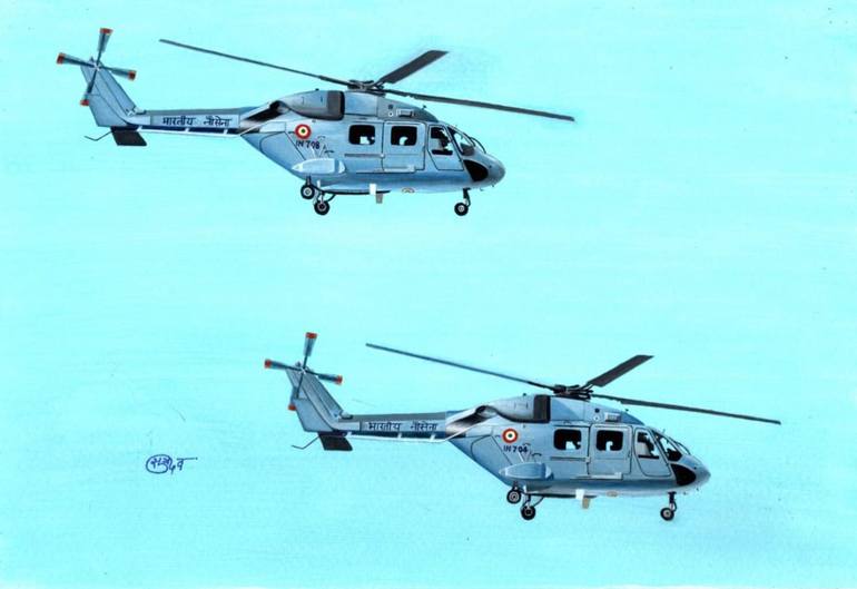ALH Aircraft Painting Painting by Sukhdev Kalel | Saatchi Art