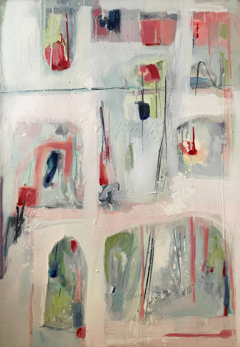 beyond the curtains Painting by Marion Porte | Saatchi Art