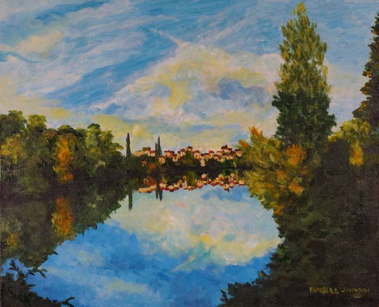 THE TARN RIVER AT ALBI Painting by Russell Johnson | Saatchi Art
