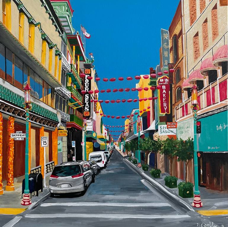 Chinatown Painting by Natalie Gamble | Saatchi Art