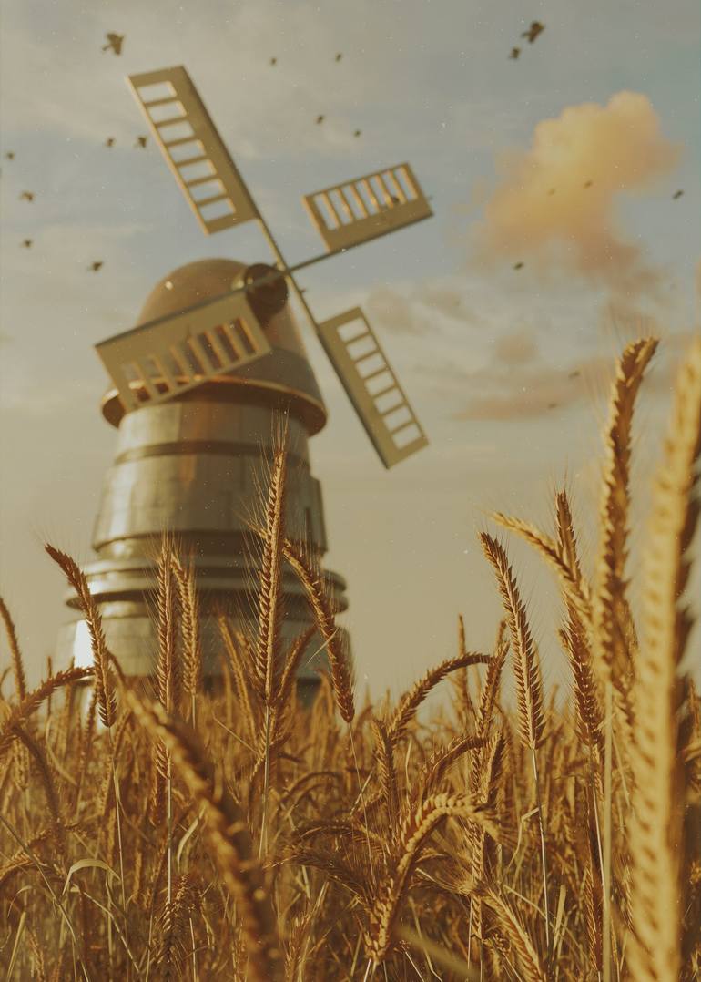 Windmill 3D Surrealism Render Artwork Digital by Rizky Irawan | Saatchi Art