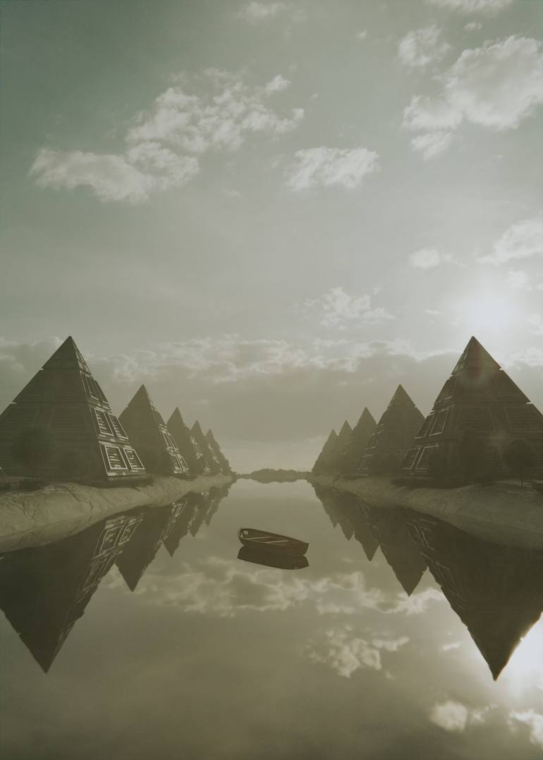 Pyramids River 3D Surrealism Render Artwork Digital by Rizky Irawan ...