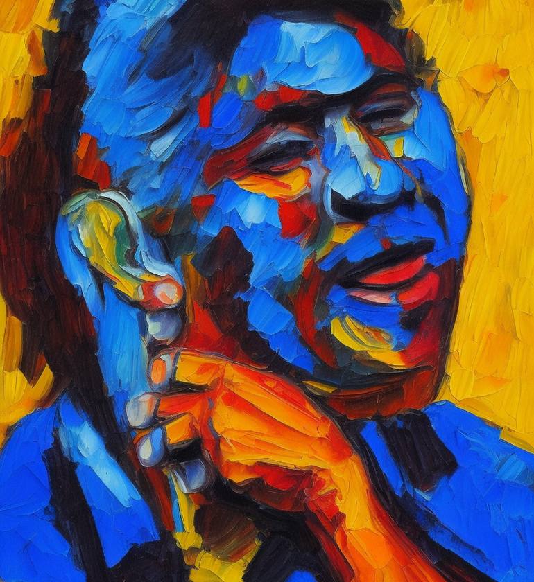 Happy and carefree, even sticking his tongue out! Painting by KRAMOLA ...