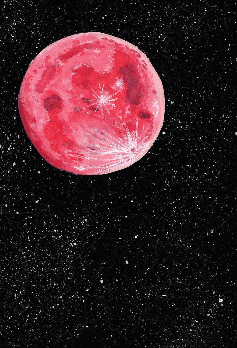 Pink Moon Painting by Zeynep ACARLI | Saatchi Art