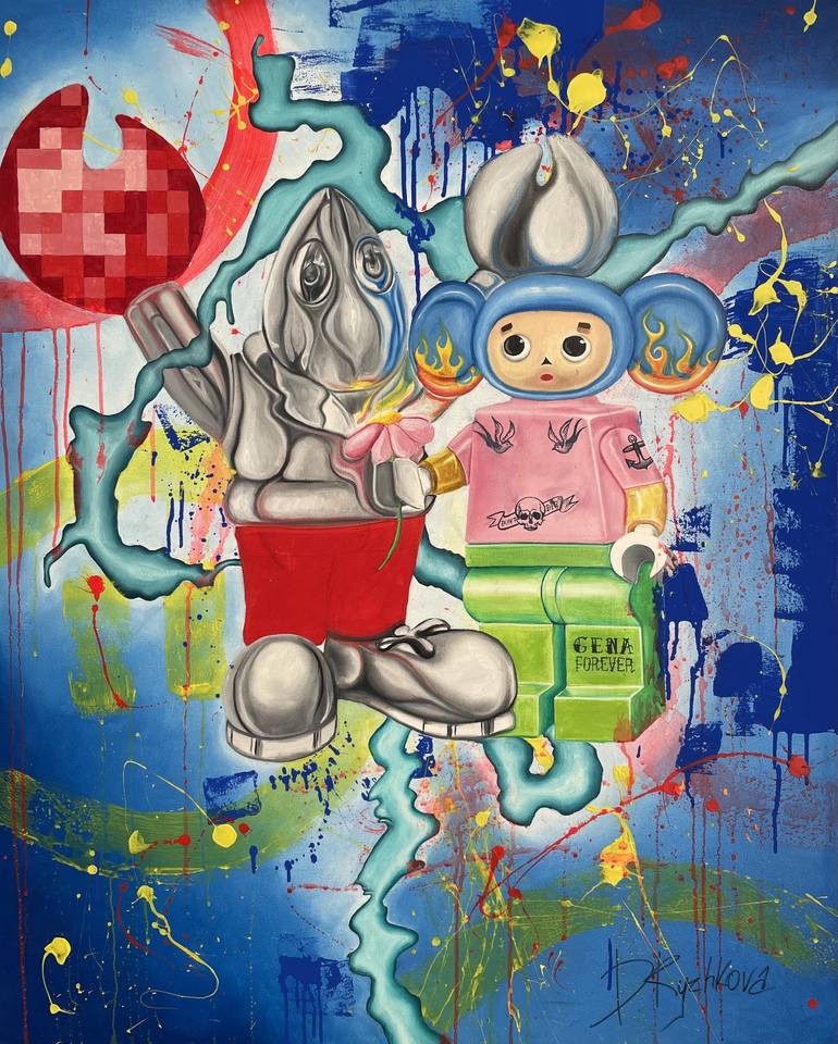 Lobster&Cheburashka Drawing by Diana Ryzhkova | Saatchi Art