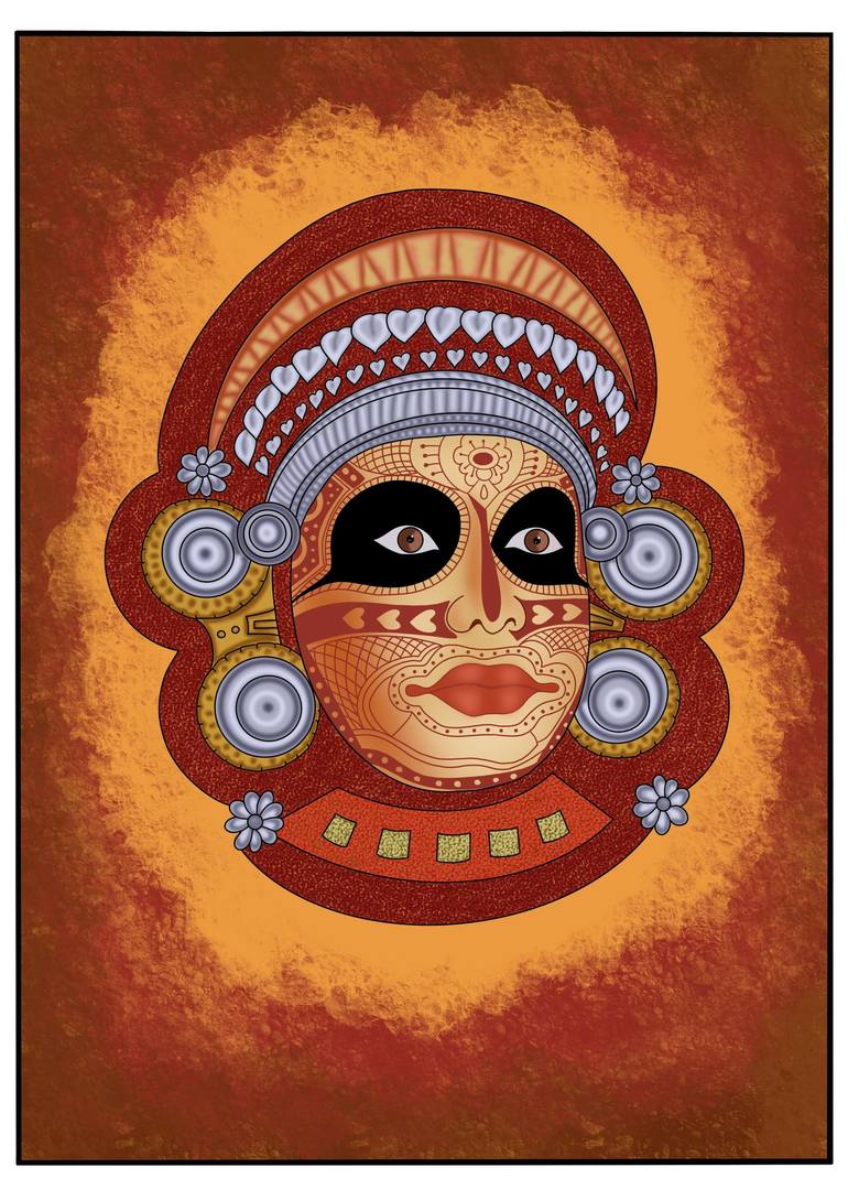 Kerala Mural - Theyyam Digital by Preethi Menon | Saatchi Art