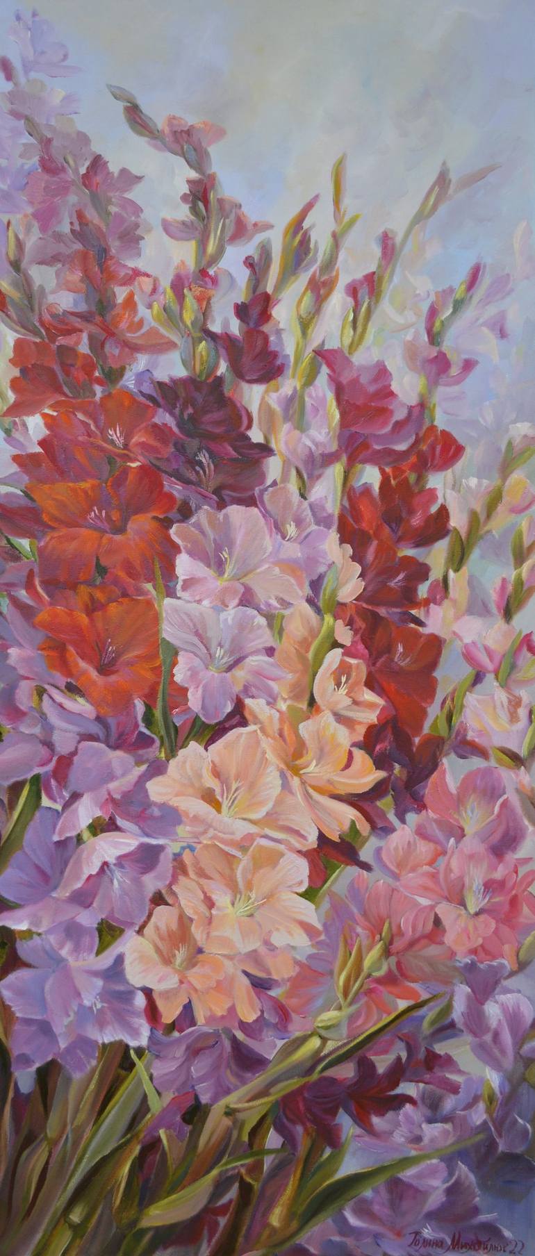 Gladioli Painting by Galyna Mykhaylyuk | Saatchi Art