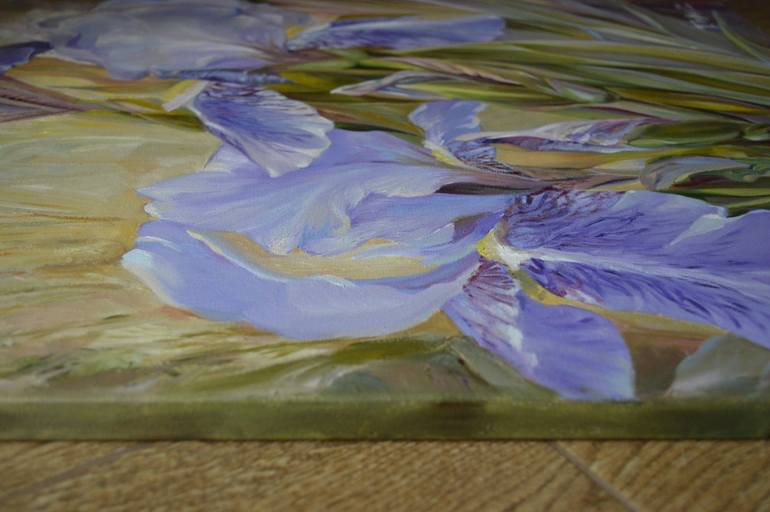 Delikate irises Painting by Galyna Mykhaylyuk | Saatchi Art