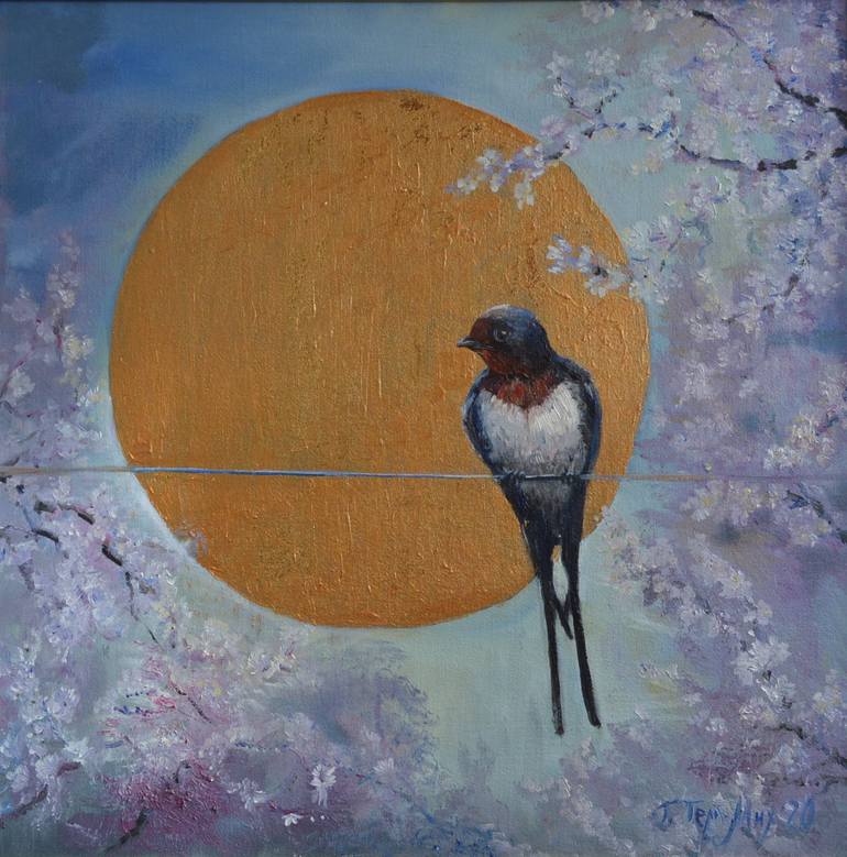 Swalow Painting by Galyna Mykhaylyuk | Saatchi Art