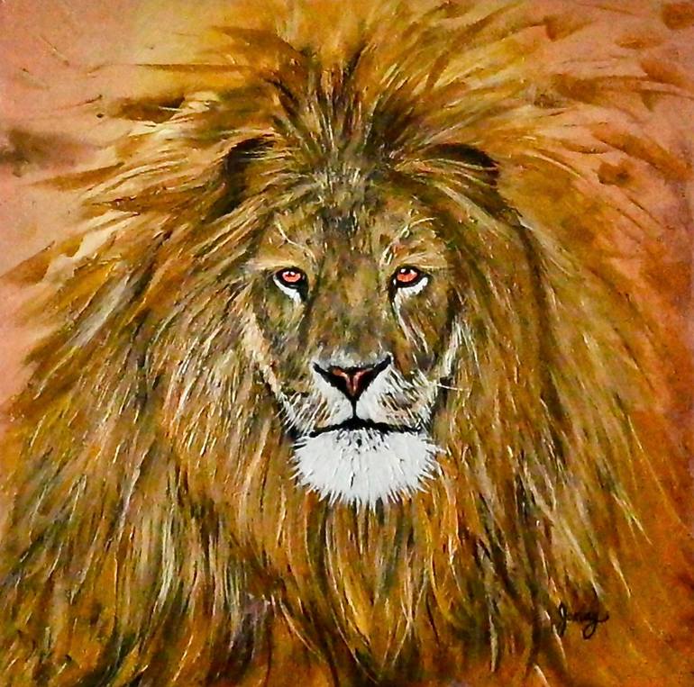 Lion King Painting by Jomay Tam | Saatchi Art