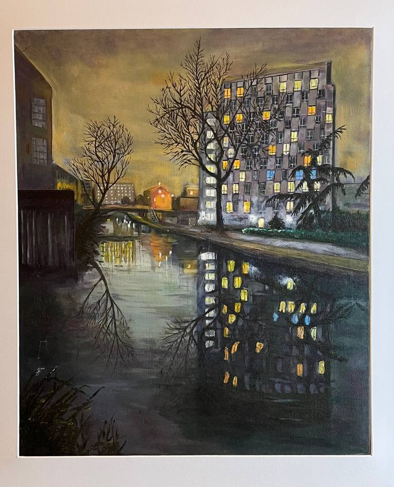 Hertford Union Canal, London Painting by Geoff Pendleton | Saatchi Art