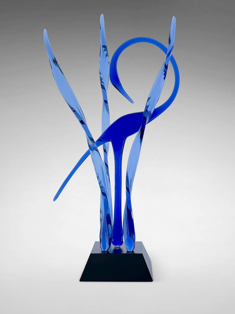 Serenity in the Marsh, Blue Watres Sculpture by Warner Whitfield ...