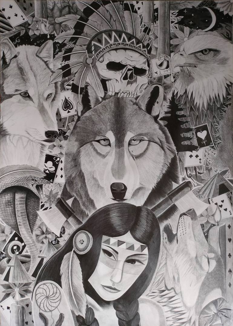 Apache Drawing by Sai Ganesh | Saatchi Art