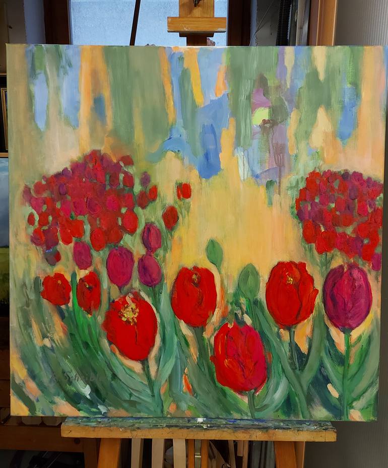 Tulip Power Painting by Angelika Scheibler | Saatchi Art