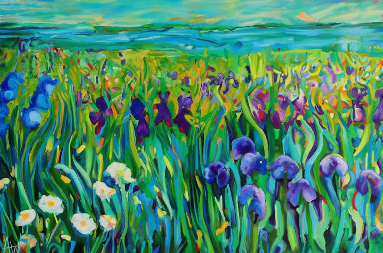 Emerald Fields Painting by Angie Wright | Saatchi Art