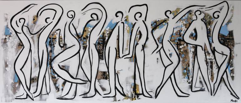 White Walk - Painting Painting by Maria Moretti | Saatchi Art