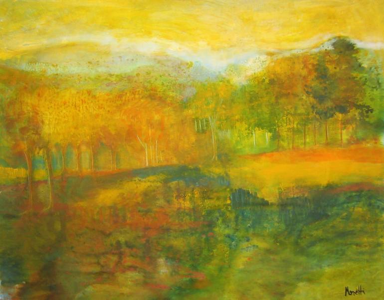 Yellow morning - landscape Painting by Maria Moretti | Saatchi Art
