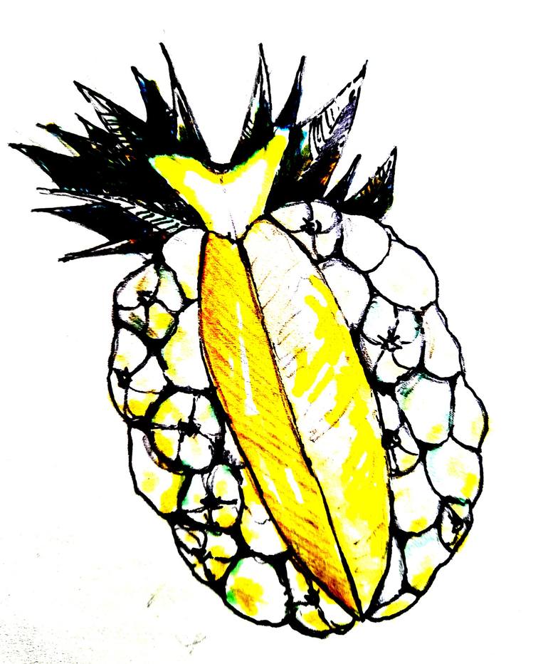 Juicy tropical fruit pineapple in the section Drawing by Mariuy ...