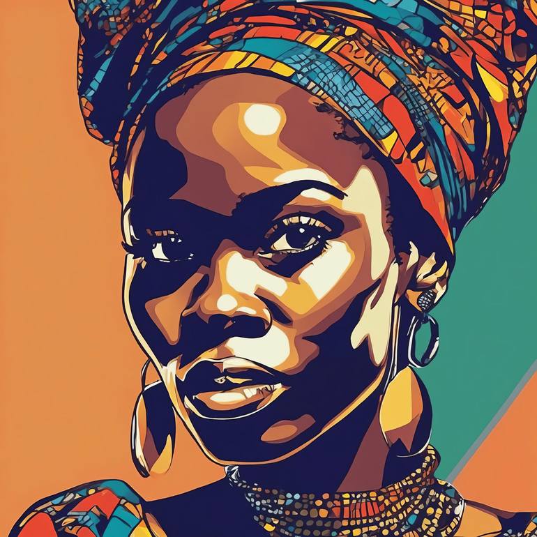 Ayanna Pop Art Portrait Painting by Ashitey Zigah | Saatchi Art