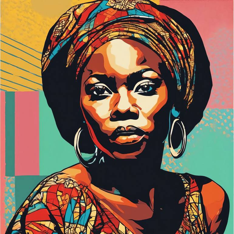 Kayla Pop Art Portrait Painting by Ashitey Zigah | Saatchi Art