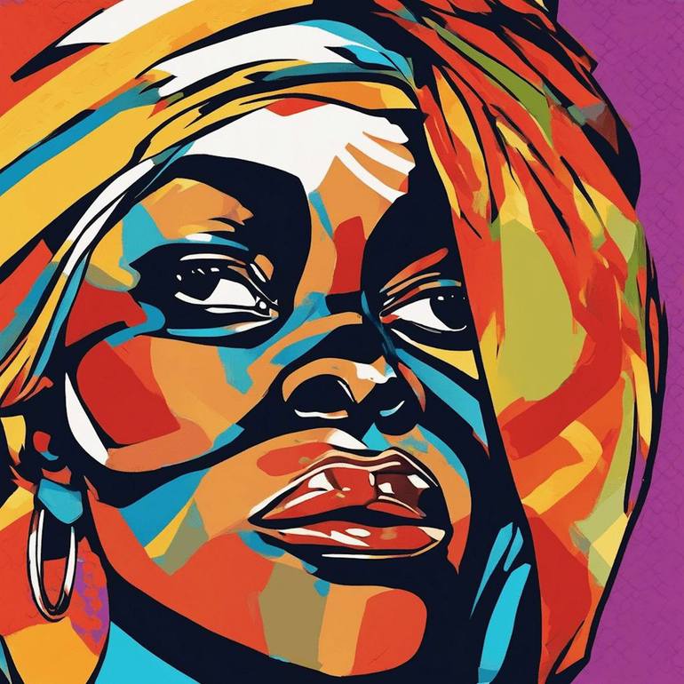 Zahra Pop Art Portrait Painting by Ashitey Zigah | Saatchi Art
