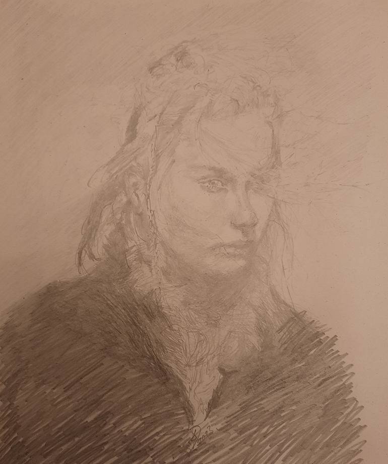 Freydís Drawing by Jenő Dienes | Saatchi Art