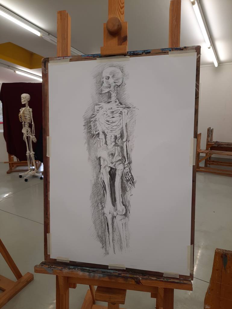 Skeleton Drawing by Jenő Dienes | Saatchi Art