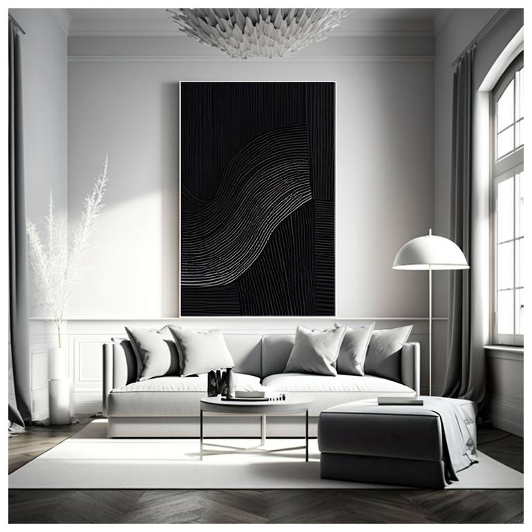 Obsidian Nightfall Painting by Khulan Khan | Saatchi Art