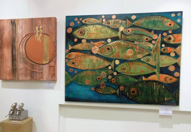 Gold Fish Painting by Marleen Becks | Saatchi Art