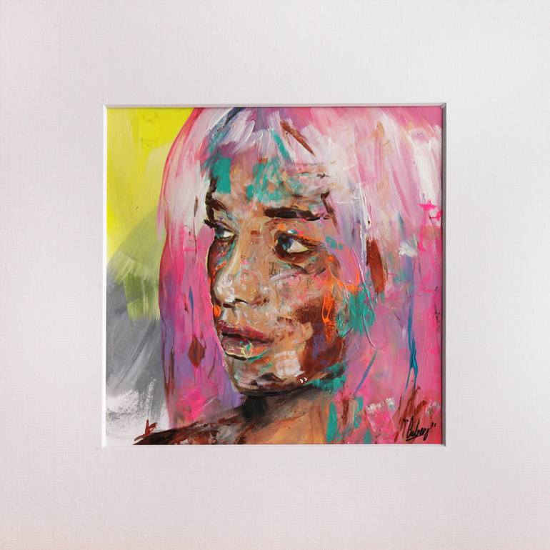 Pink girl Painting by Nathalie Cubéro | Saatchi Art