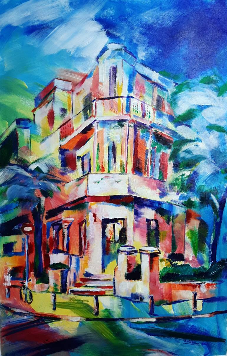 The beyt Klayn in Tel Aviv Painting by Dima Mogilevsky | Saatchi Art