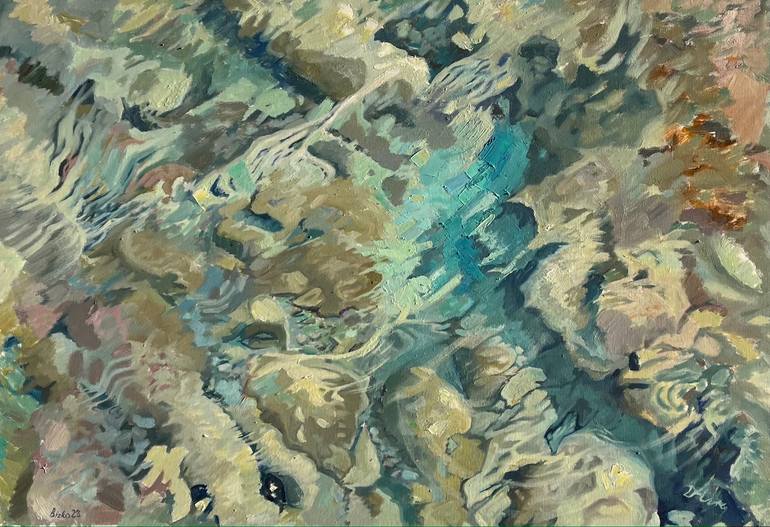 Seabed of the Adriatic Painting by Yevheniia Bizhko | Saatchi Art