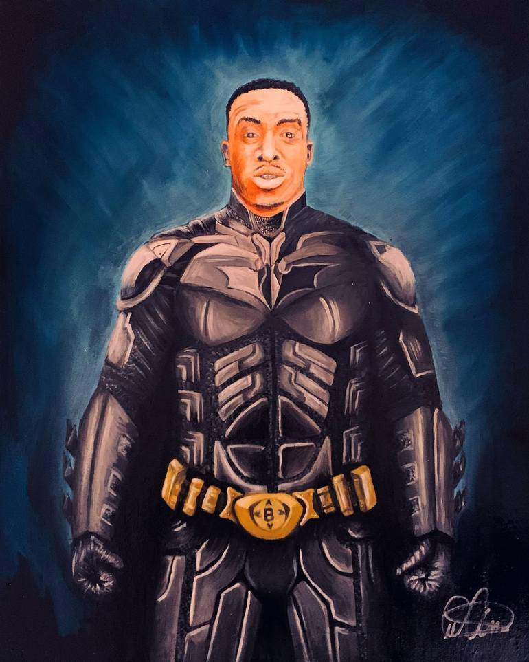 Bugzy Malone “The Dark Night” Painting by David Scanlon | Saatchi Art