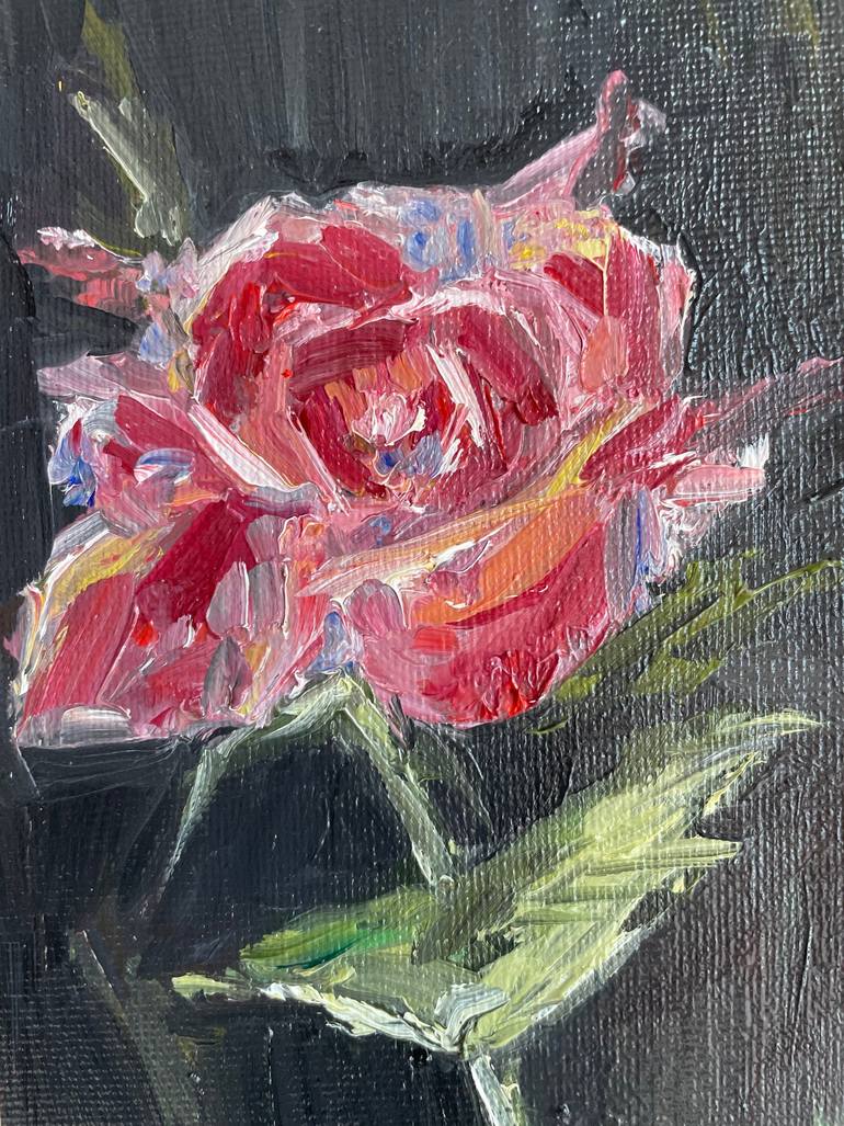 Small Red Roses Painting by Diane Berdnikova | Saatchi Art