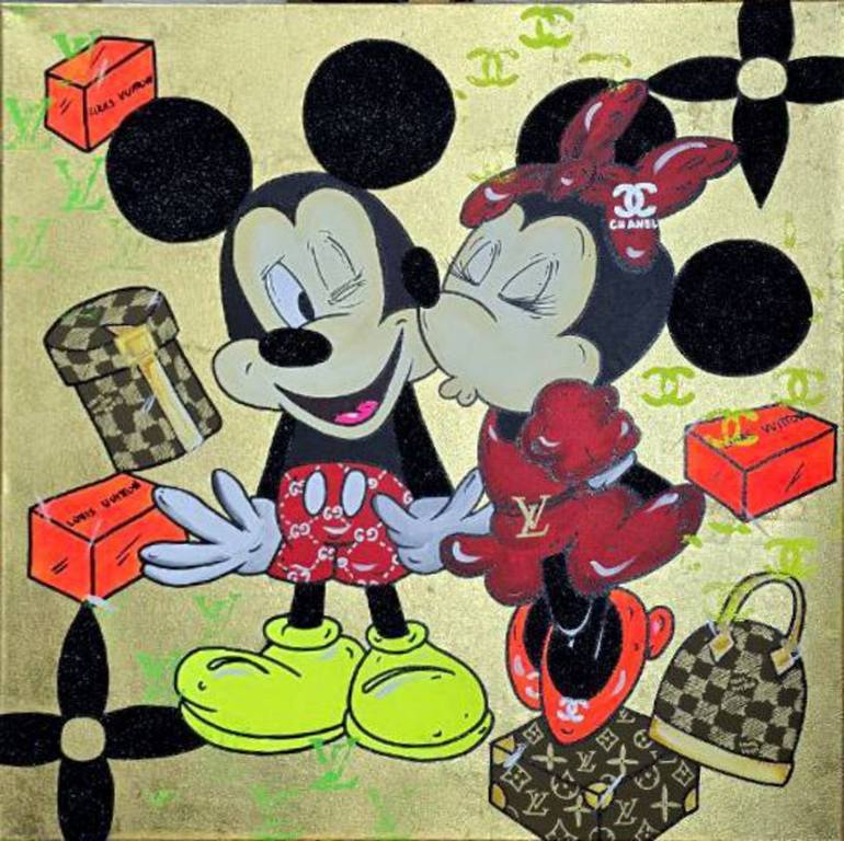«Gold Kiss Mickey and Minnie» by ODARKA Painting by Tuzov Gallery ...